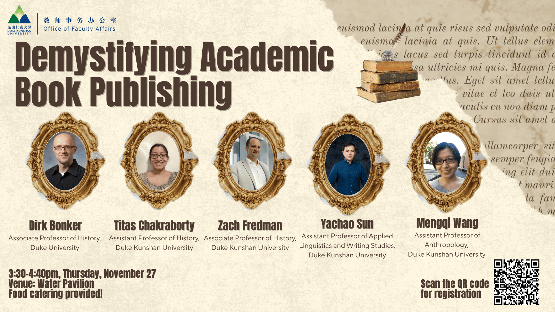 Book Workshop: Demystifying Academic Book Publishing – Faculty Affairs | Duke Kunshan University